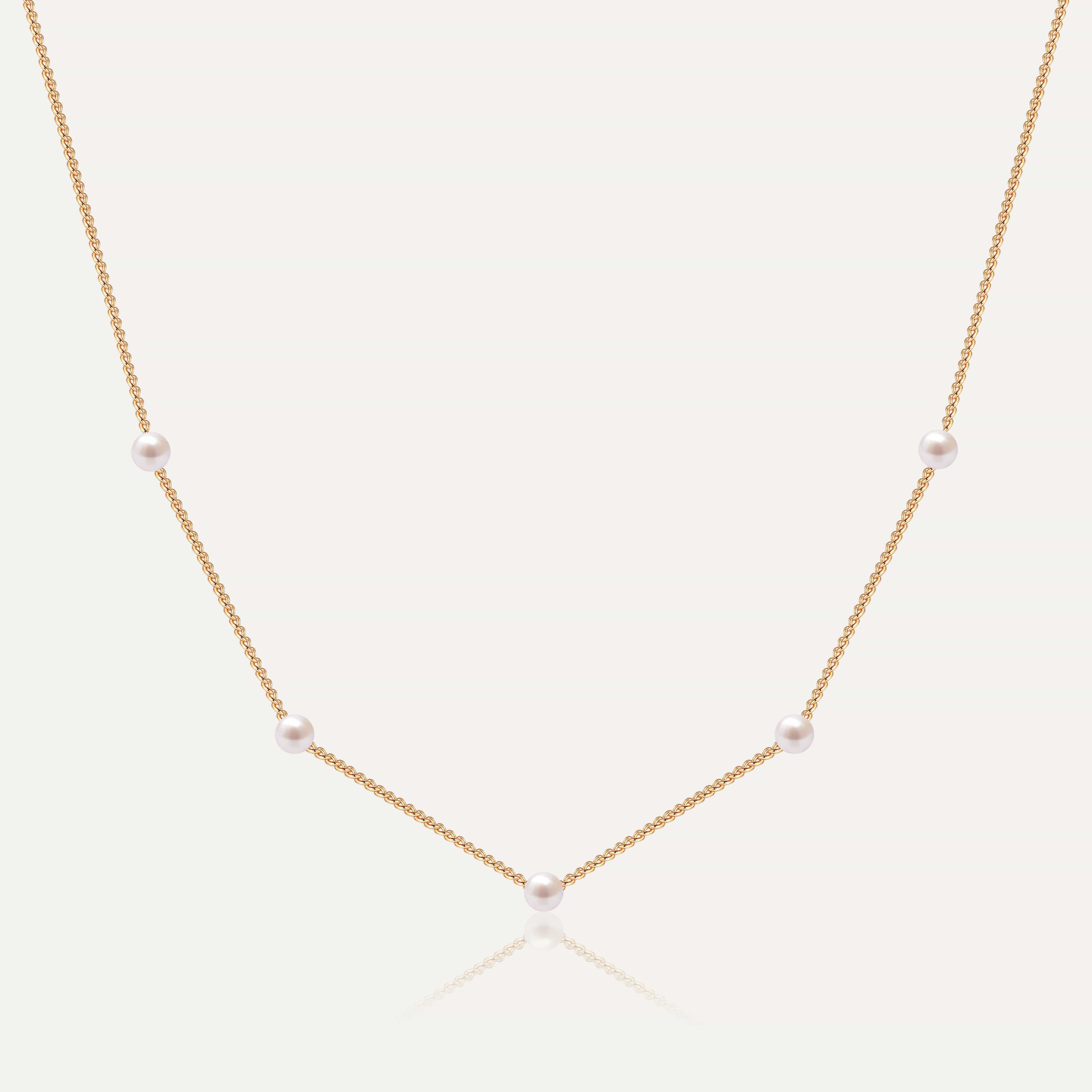 14K Solid Gold Allure Pearl Necklace – APOLUNA